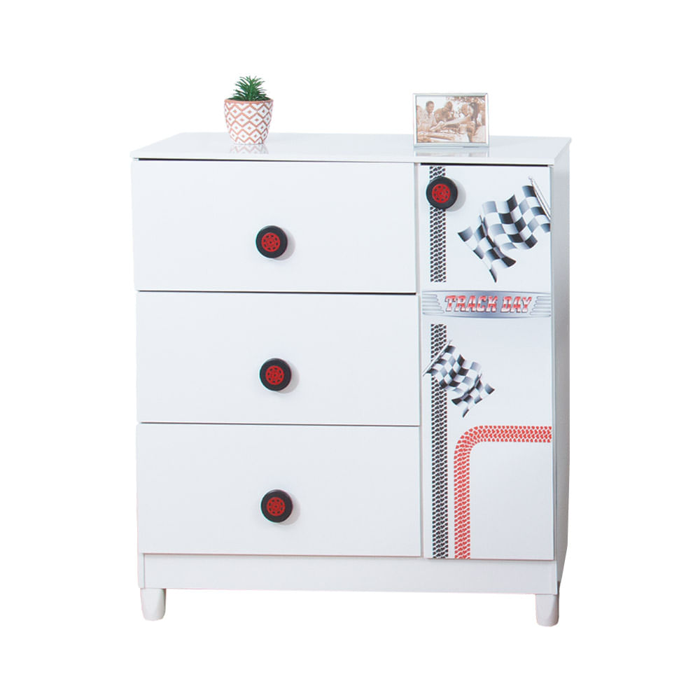 Cómoda Fast Car |Blanco 1.3 - Muebles el Bosque