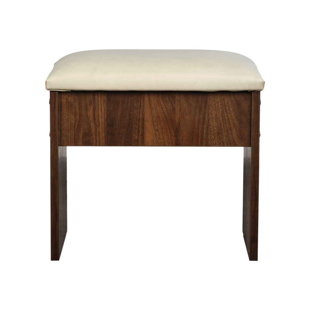 Banquito Para Coqueta Arianna Walnut-Muebles El Bosque