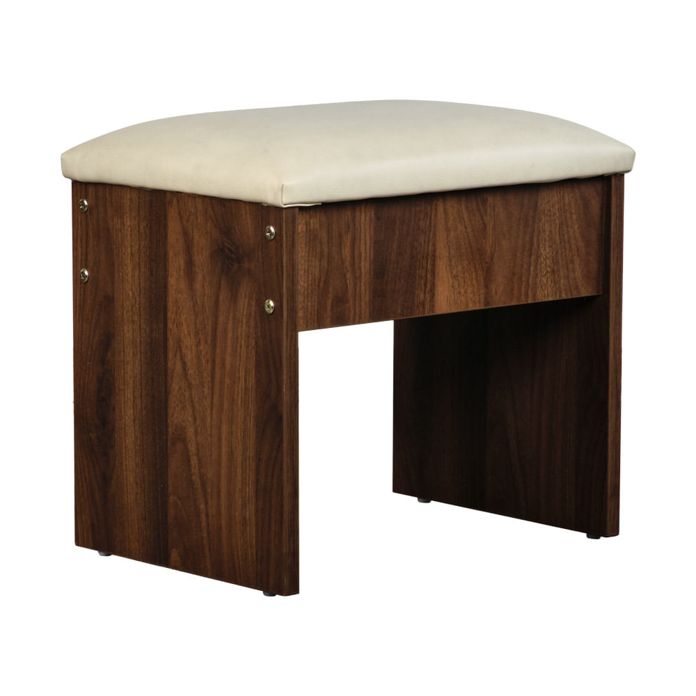 Banquito Para Coqueta Arianna Walnut-Muebles El Bosque