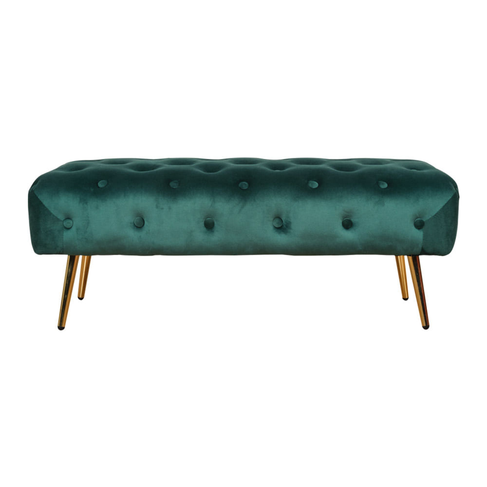 Puff Rectangular Capitoneado Ivy|Verde - El Bosque Muebles