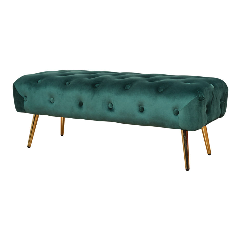 Puff Rectangular Capitoneado Ivy|Verde - El Bosque Muebles