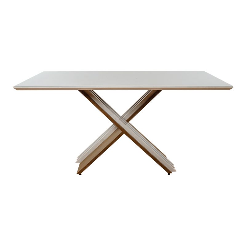 Mesa de Comedor Rectangular Madrid |Bi Color Imbuia - Blanco Antiguo - El Bosque