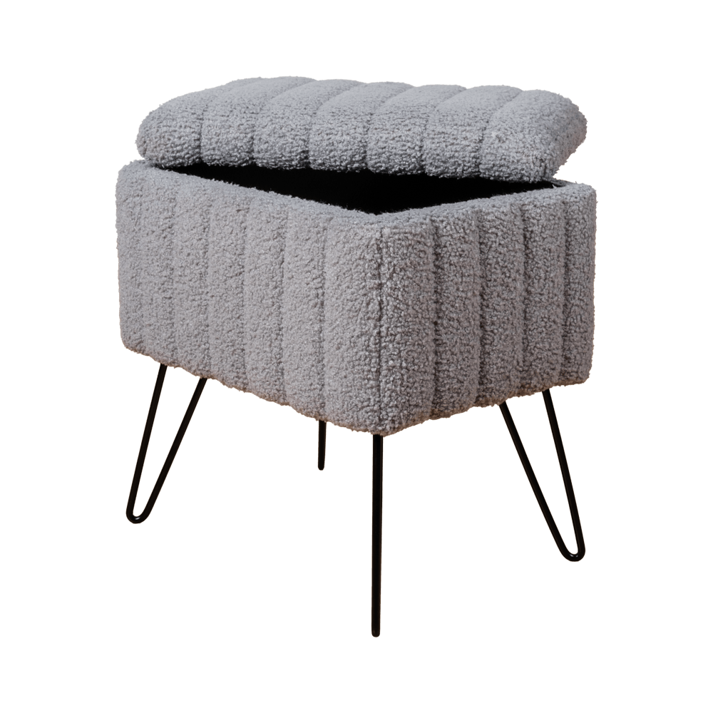 Puff Rectangular + Baul Cora | Gris - El Bosque Muebles