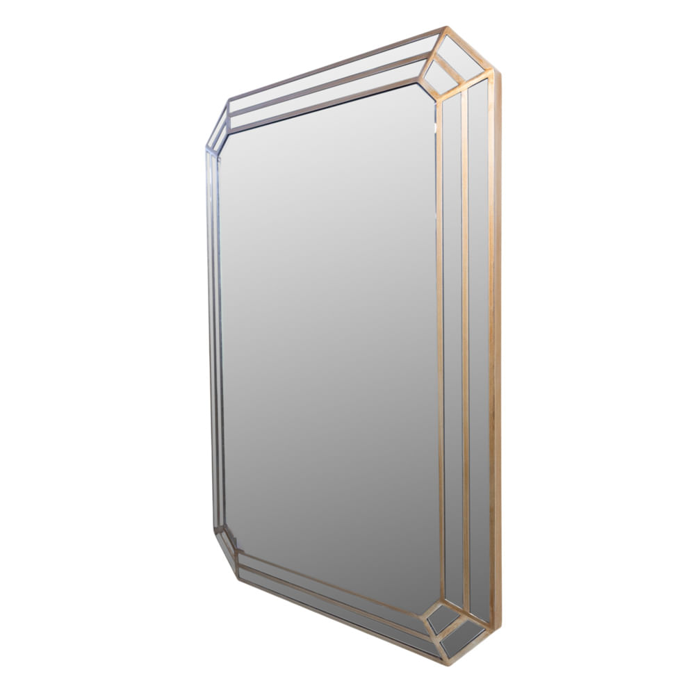 Espejo Rectangular Vitral | Dorado - El Bosque